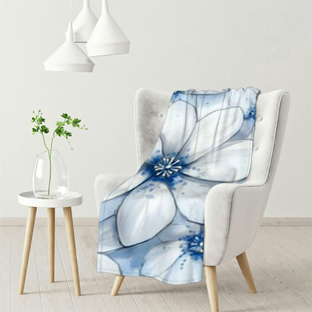 WHKANG Throw Blanket Flower Apple Pastel Flannel Soft Cozy Fluffy Throw ...