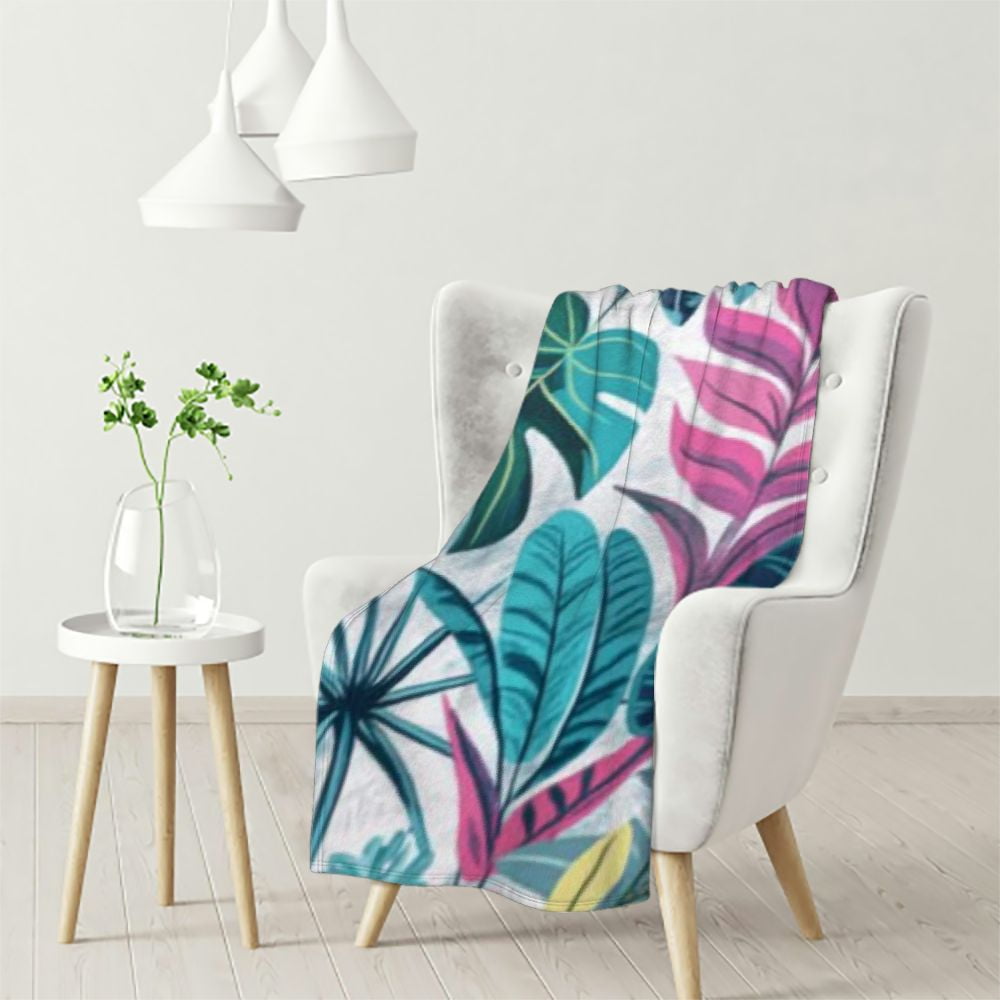 WHKANG Wild Tropical Rainforest Plant Flannel Soft Cozy Fluffy Throw ...