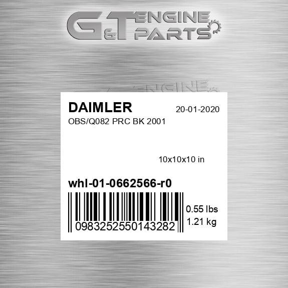 WHL 01 0662566 R0 OBS/Q082 PRC BK 2001 fits DAIMLER (New OEM) - Walmart.com