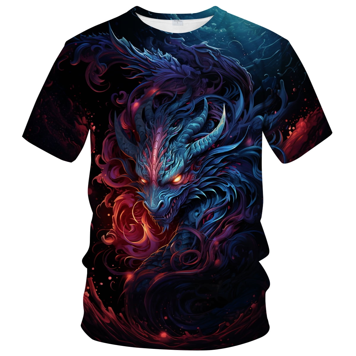 WHNBCW Mythology Chinese Dragon T-Shirt Funny Anime Graphic Tee Shirt ...