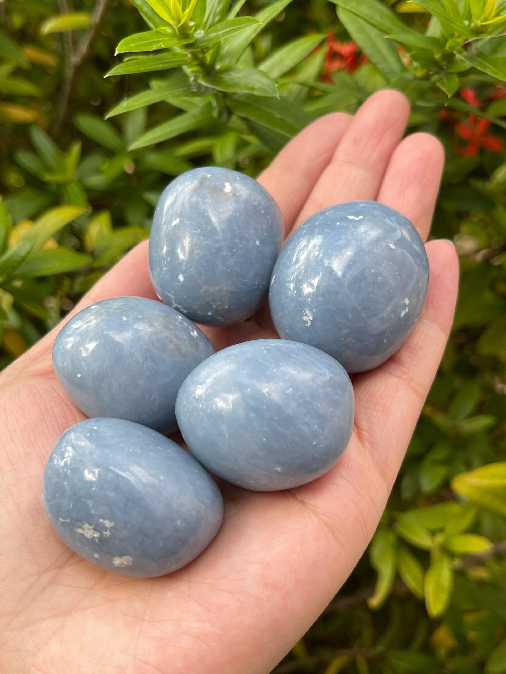 WHOLESALE Angelite Pebble, Large Angelite Tumbled Stone, Natural ...