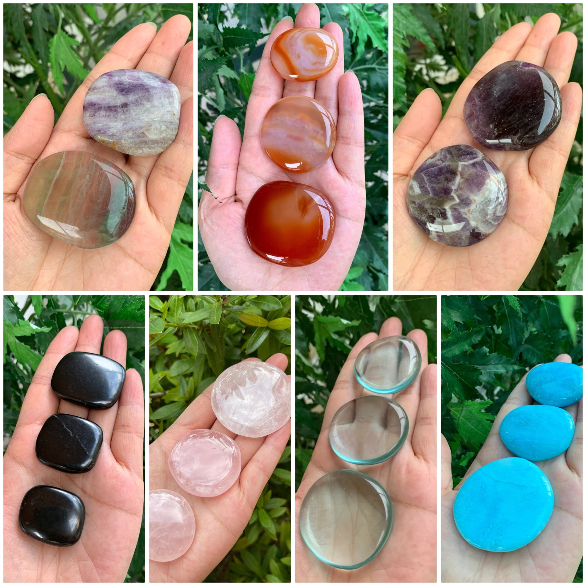 WHOLESALE Aqua blue obsidian Smooth Stones, Worry Stone, Aqua blue ...