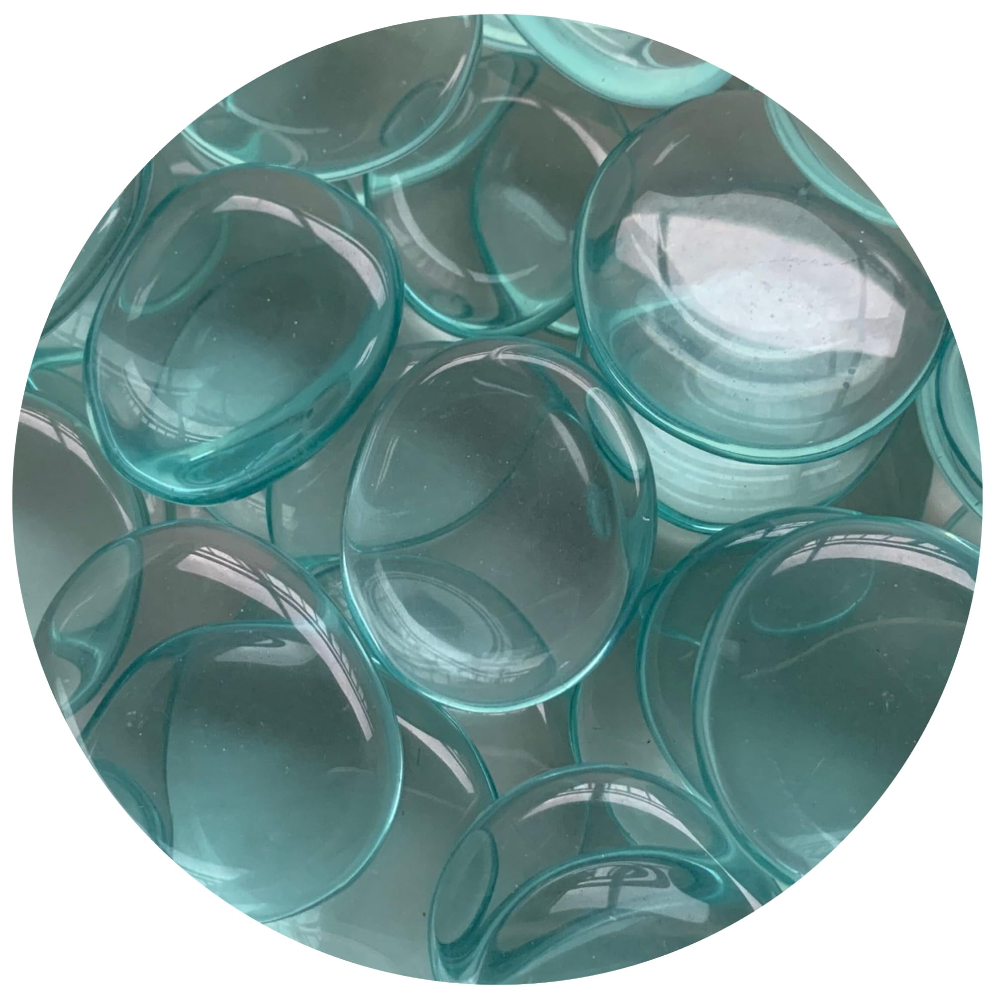 WHOLESALE Aqua blue obsidian Smooth Stones, Worry Stone, Aqua blue ...