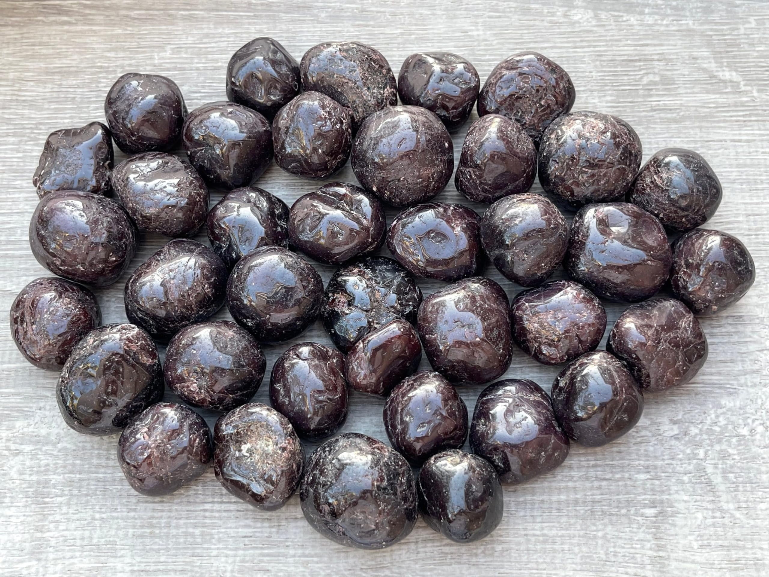 WHOLESALE Garnet Pebble, Large Garnet Tumbled Stone, Natural Polished ...