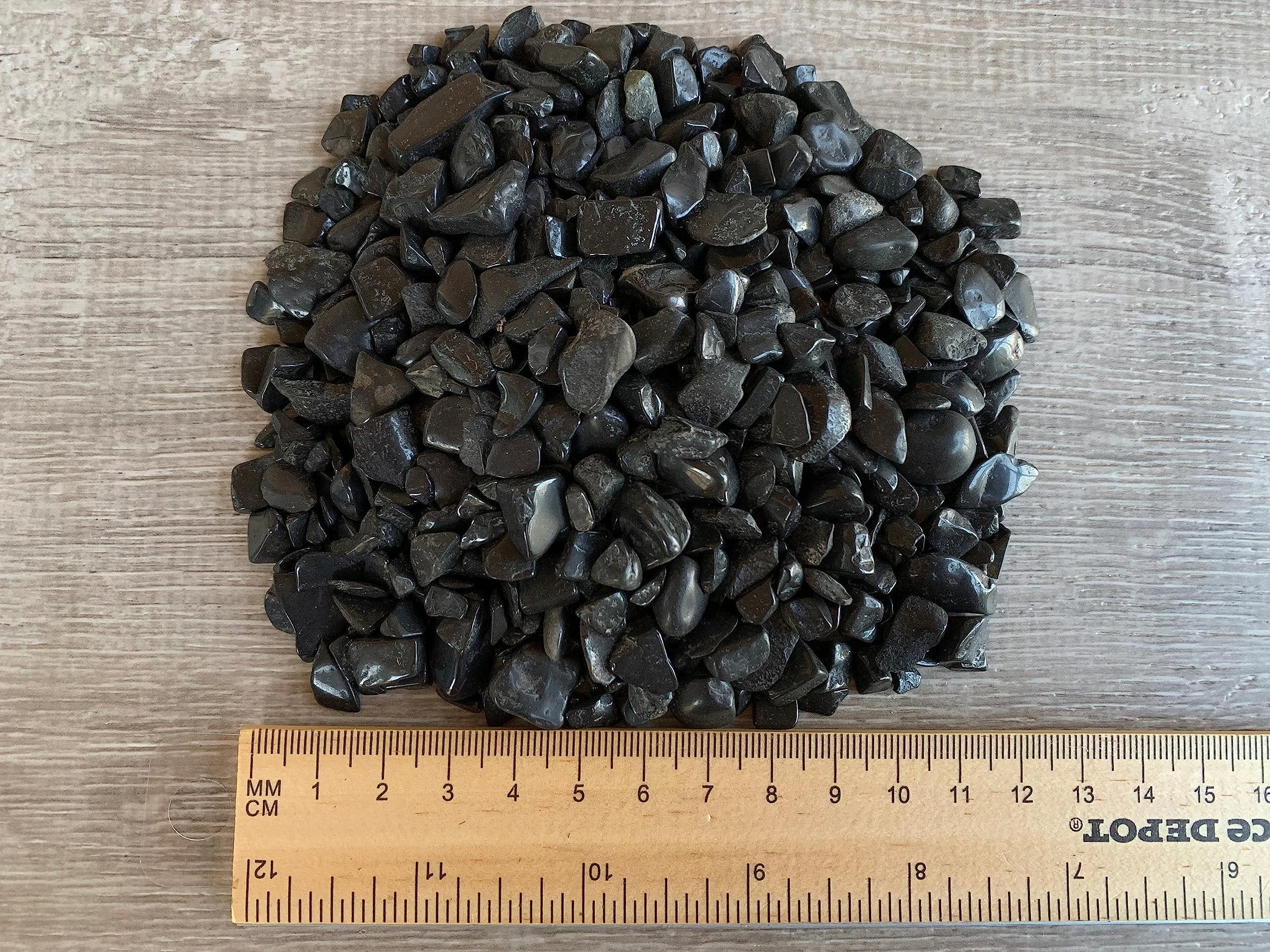 WHOLESALE Natural Black Tourmaline Semi Tumbled Gemstone Chips ( 0.5 lb ...