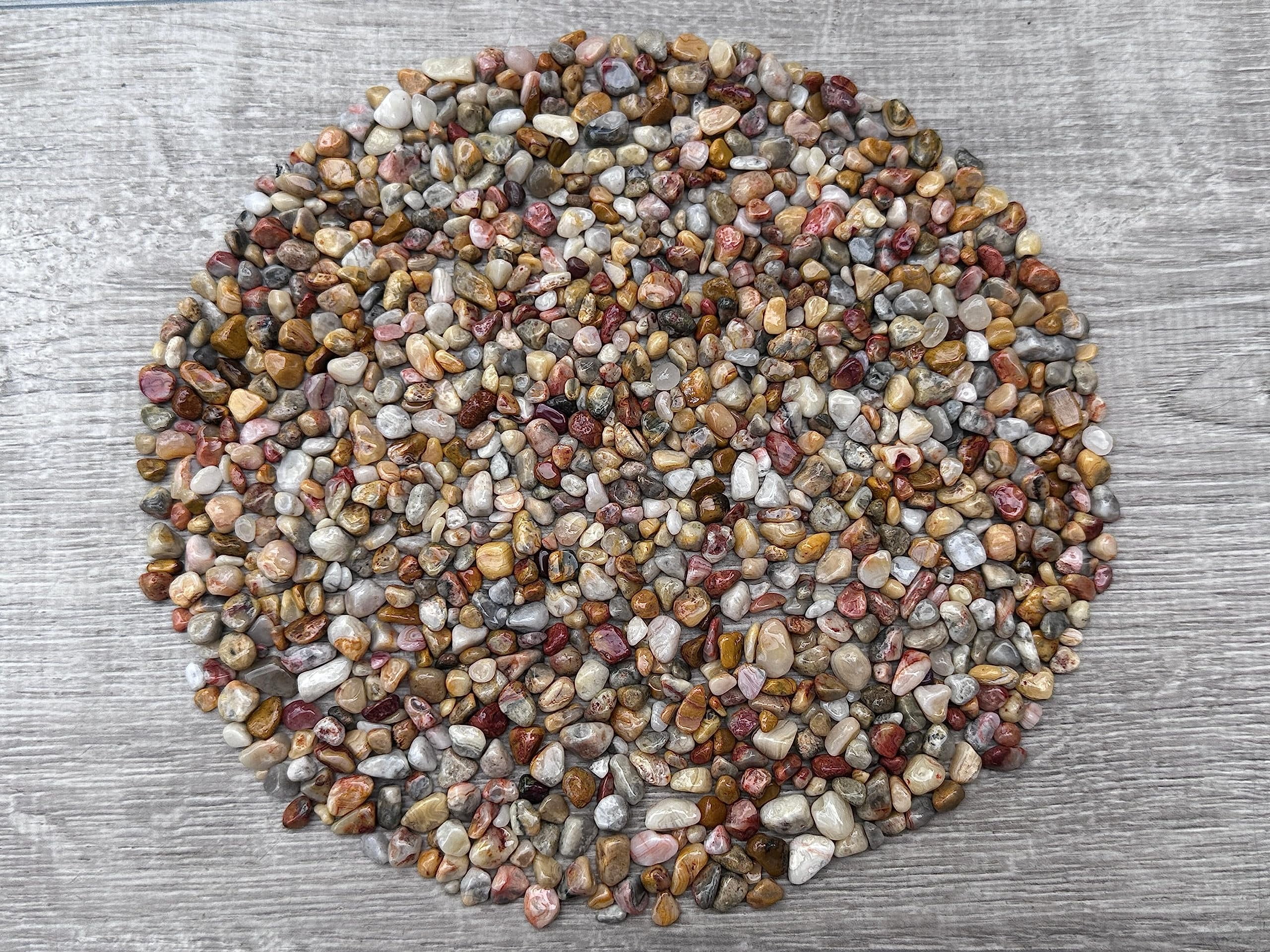 WHOLESALE Natural Crazy Lace Agate Semi Tumbled Gemstone Chips ( 0.5 lb ...