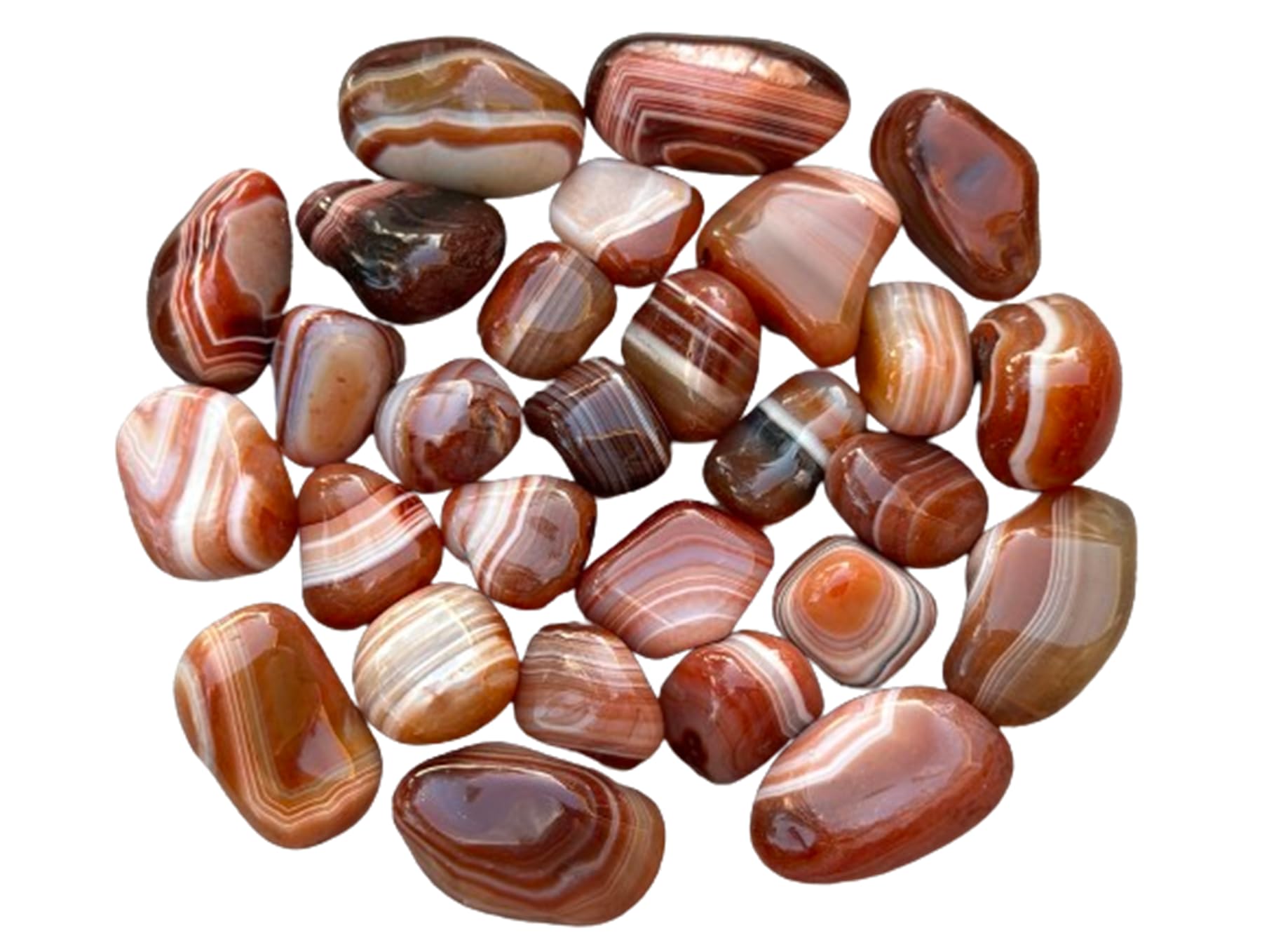 Red Banded Agate Tumbled Stones, Polished Red Banded Agate Gemstone ...