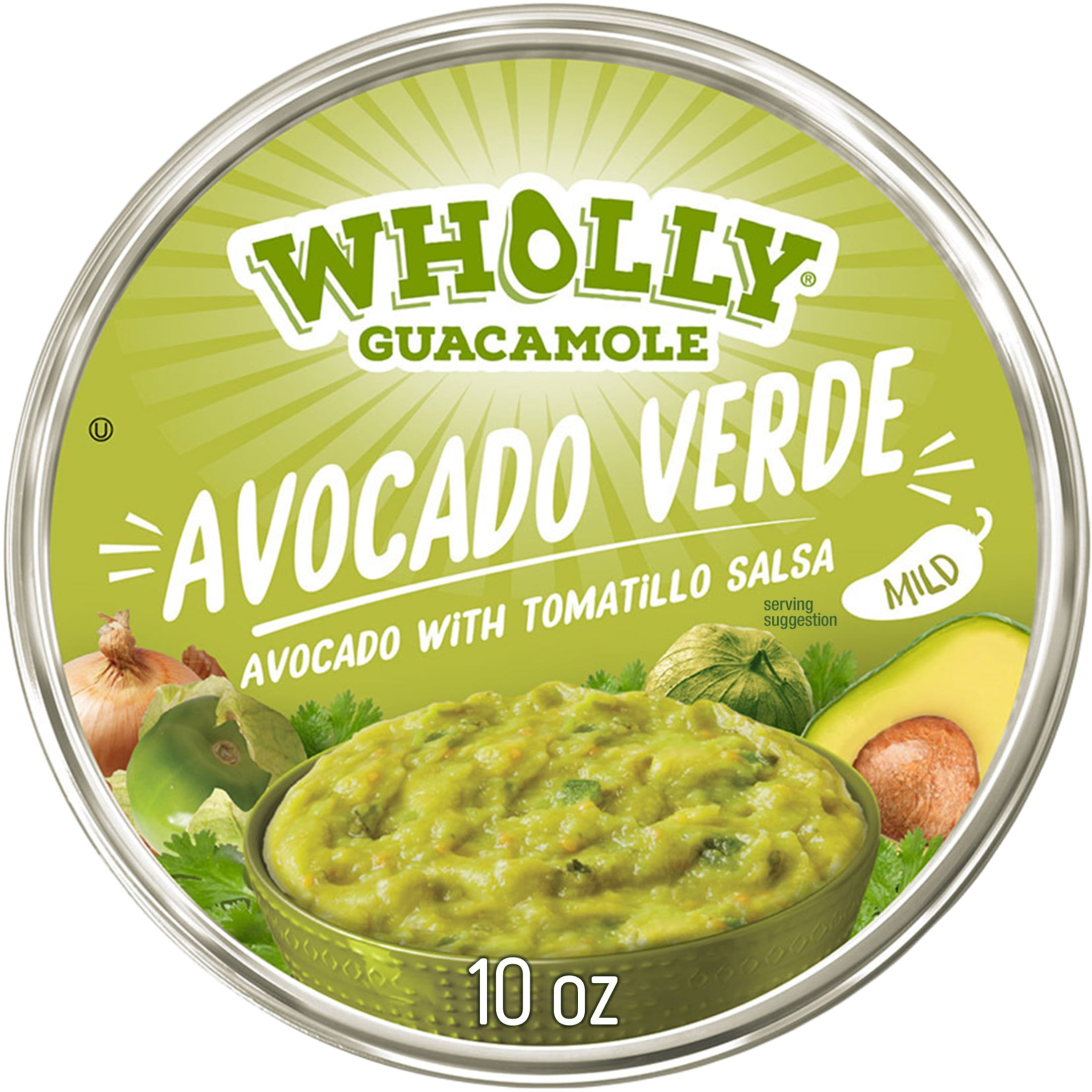 WHOLLY GUACAMOLE Avocado Salsa Verde, Regular, Refrigerated, 10 oz ...