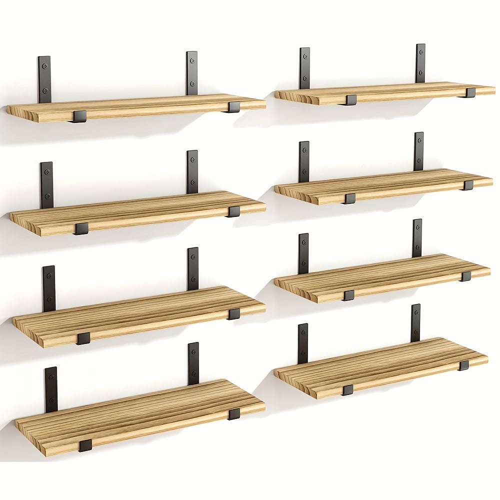 WHONLINE 8-Piece Heavy Duty Commercial Wall Shelf Set, 16x6 Inch Heavy ...
