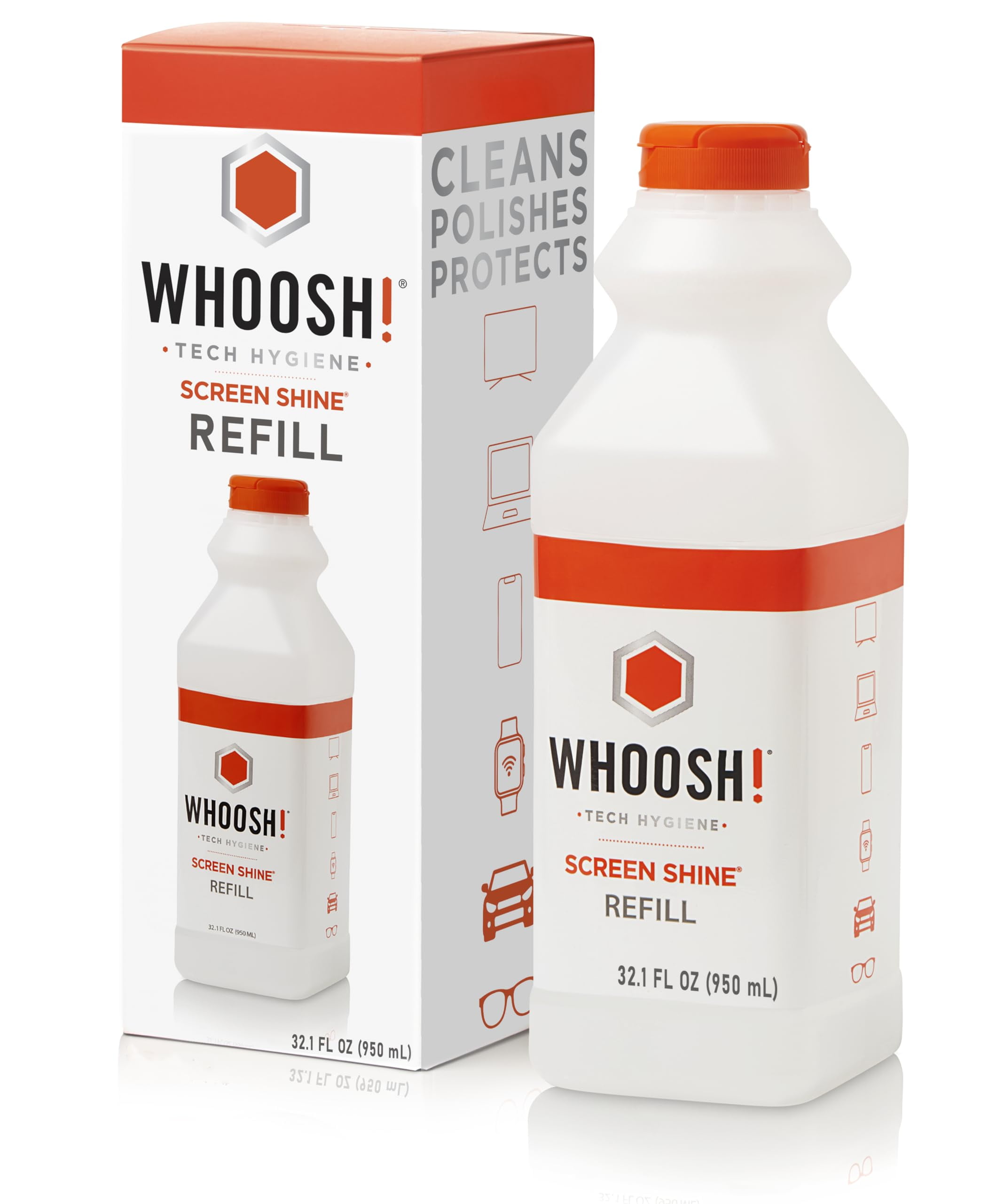 WHOOSH! Electronic Screen Cleaner Refill 32.1 fl oz | Eco-Friendly ...