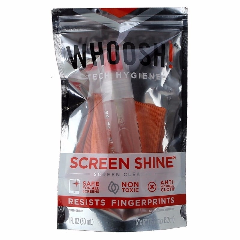 WHOOSH Tech Hygiene 1oz Screen Cleaner with Microfiber Cloth - Orange ...