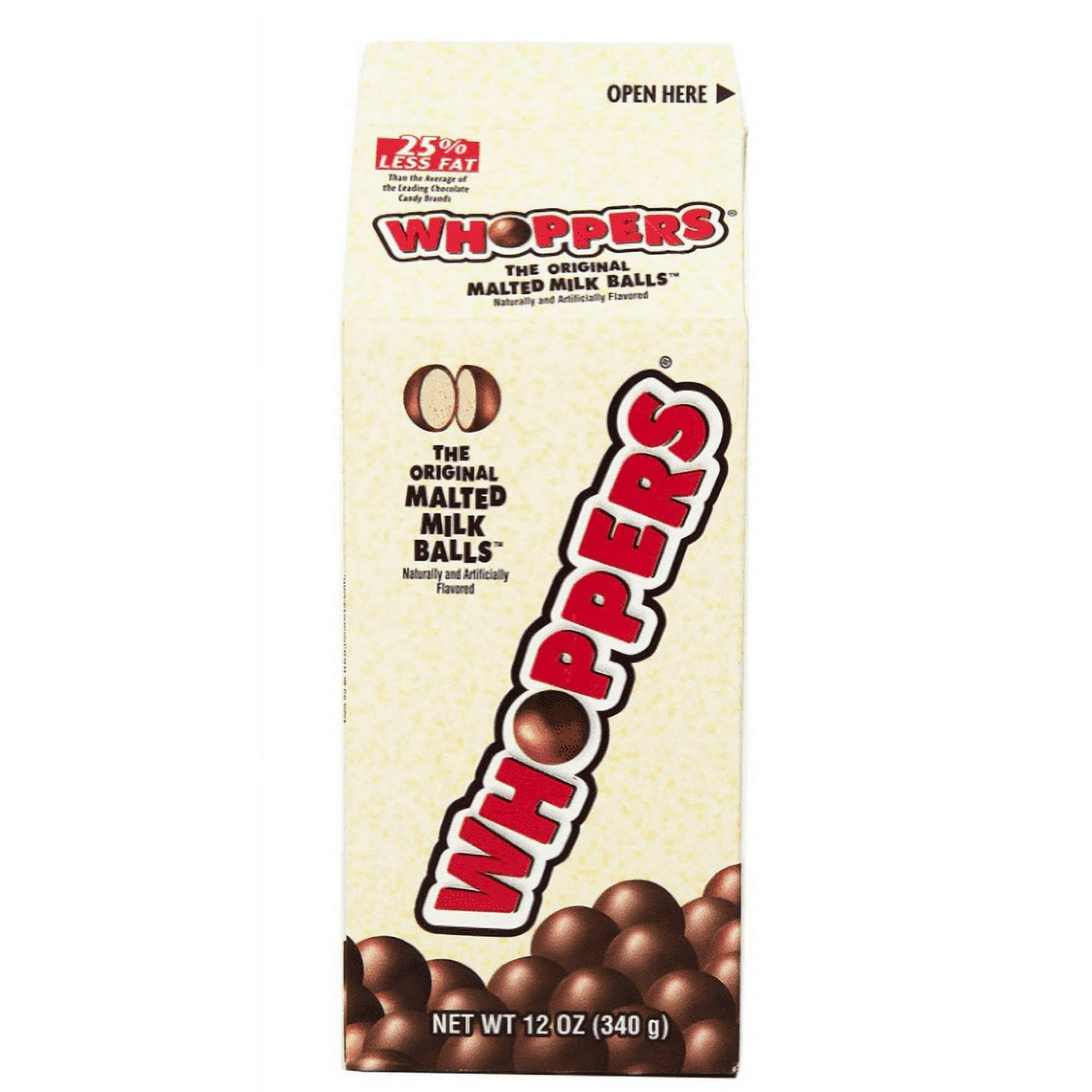 Whoppers Chocolate Malted Milk Balls Candy, Crunchy Movie Snack, 12 Oz ...