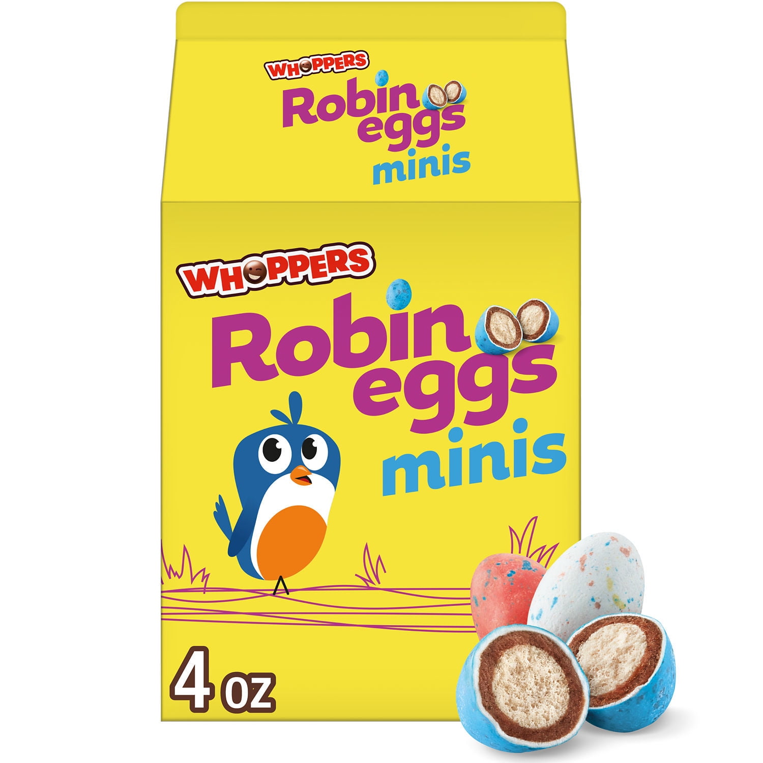 WHOPPERS Mini Robin Eggs Malted Milk Sweets, Easter Candy Treats, 4 oz ...