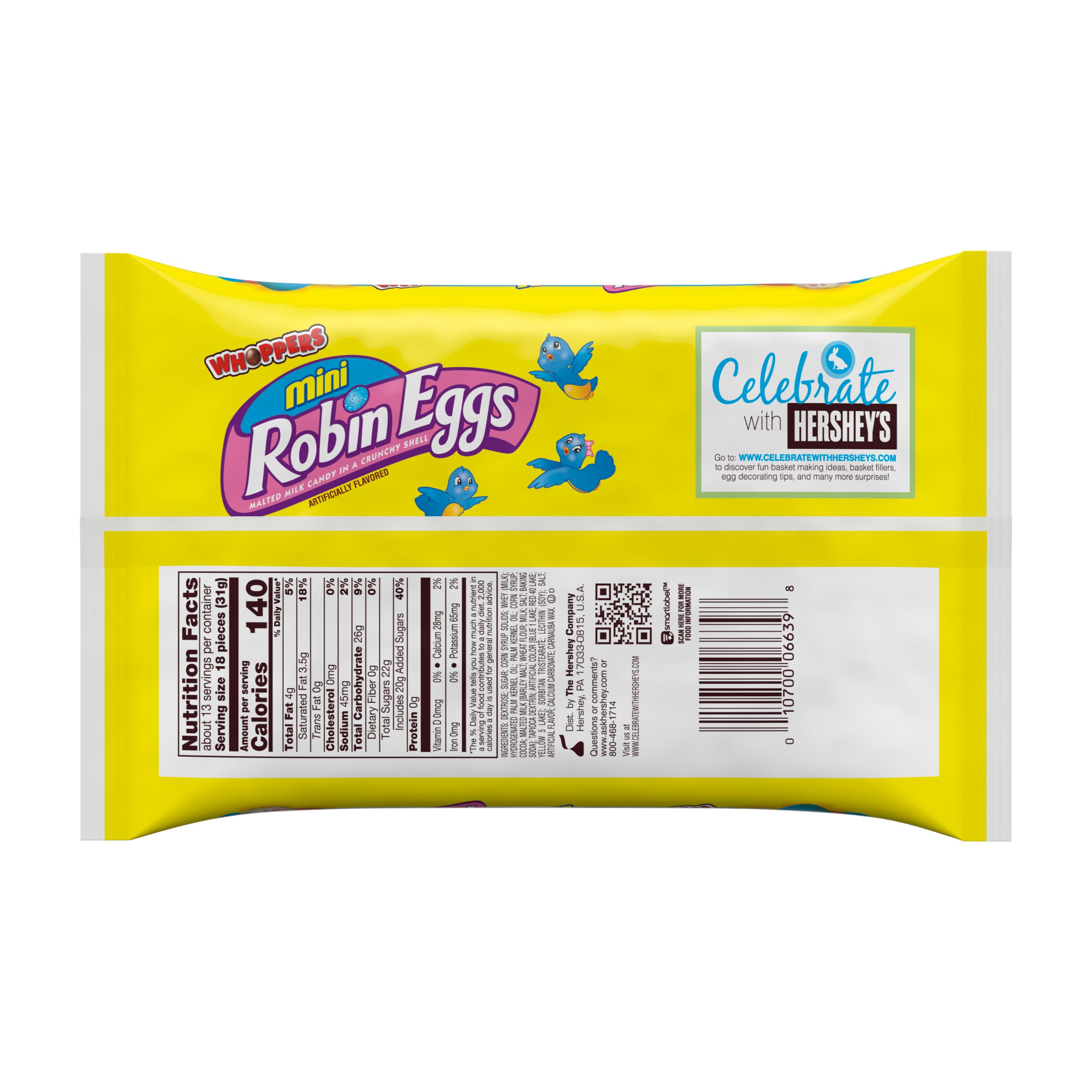 WHOPPERS Mini Malted Milk Candy, ROBIN EGGS, Perfect for Easter Hunt ...