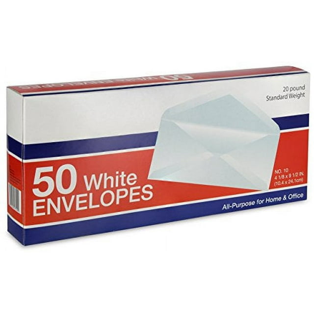 WHT All-Purpose Envelopes #10 Business Size 4-1/8 x 9.5"-50/Box-For ...
