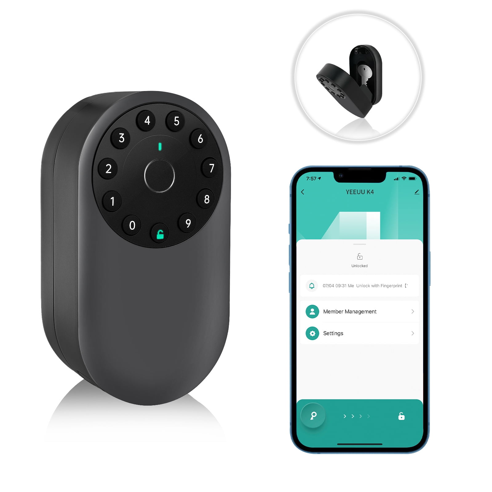 WHT MAKER Smart Lock Box, Wireless Lockbox for House Key with App ...