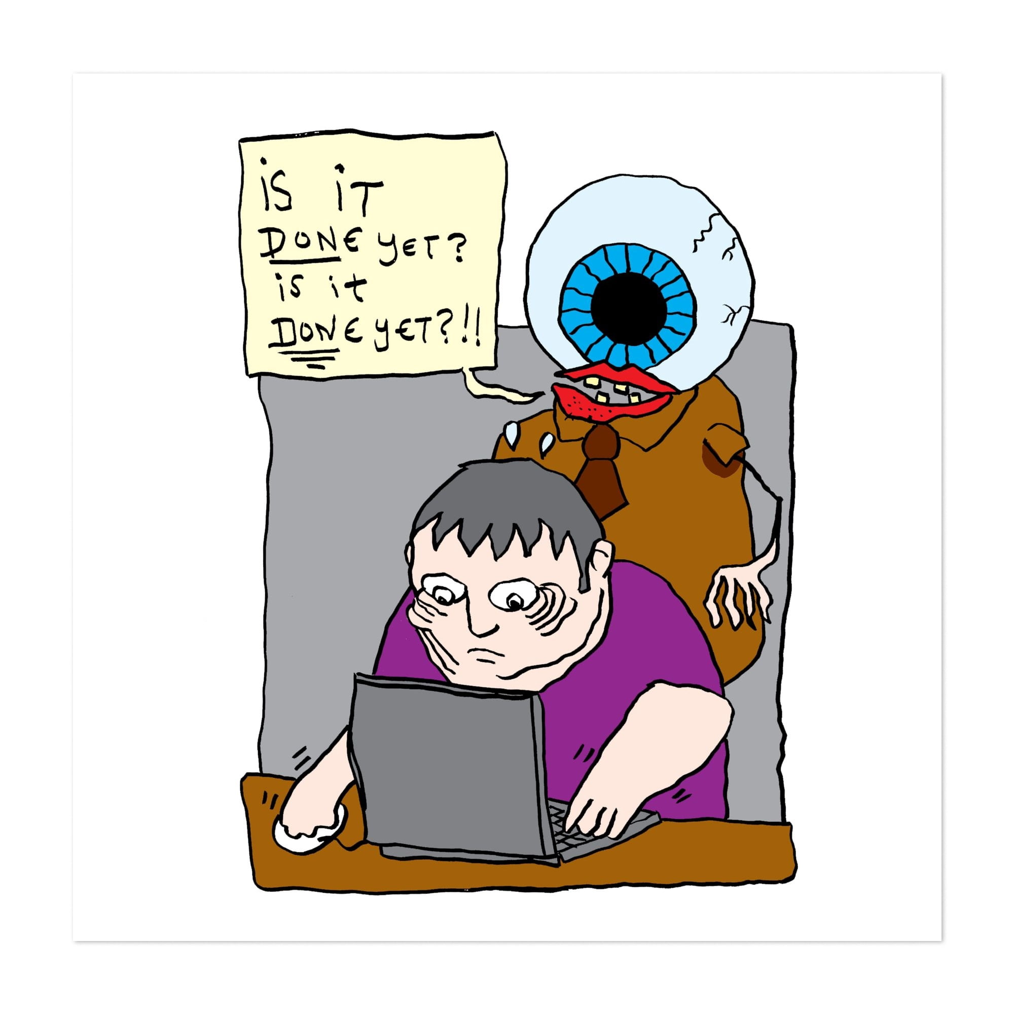WHY I QUIT MY JOB illustration - Illustration Humor Surrealism Creepy ...
