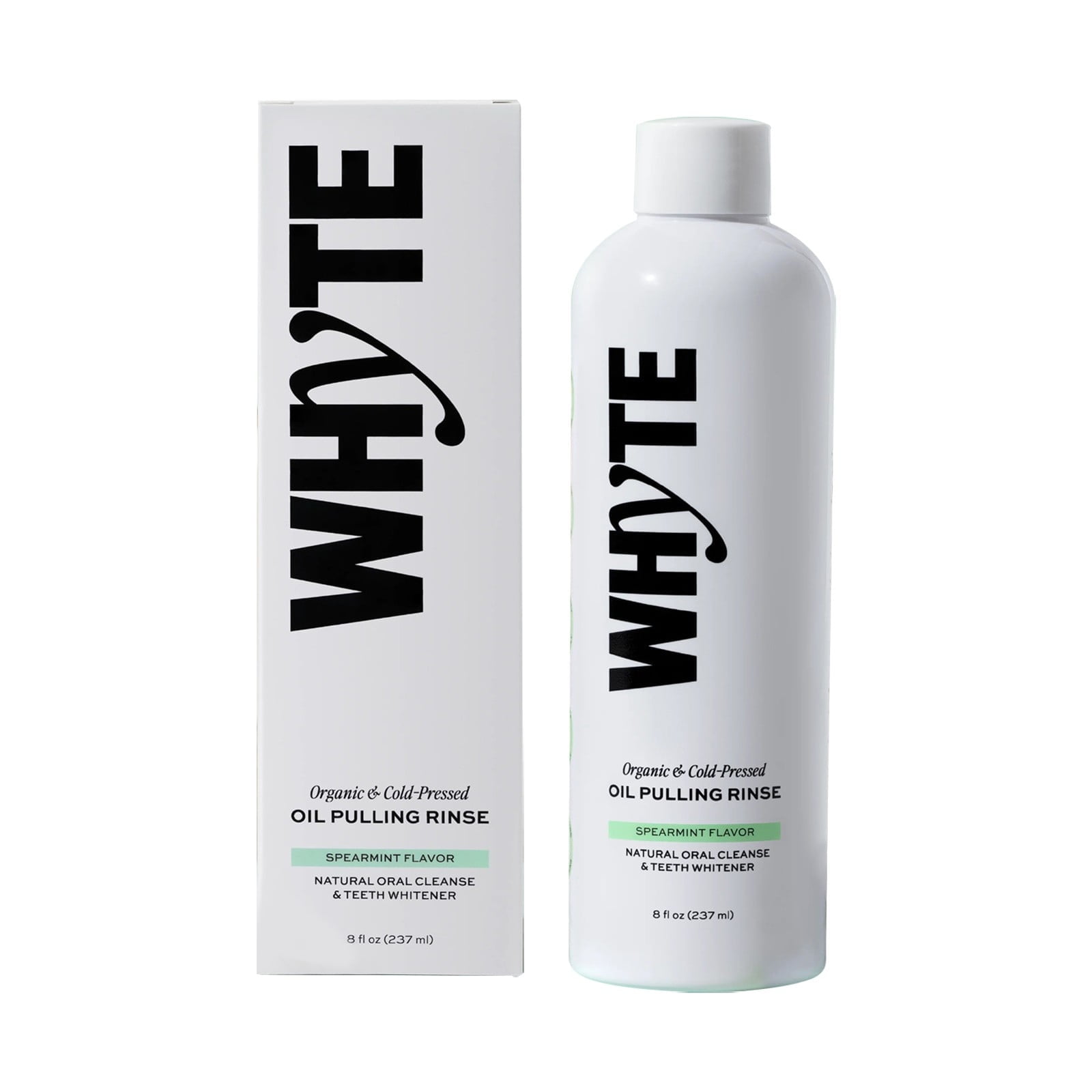 WHYTE Spearmint Oil Pulling Rinse with Organic Cold-Pressed Coconut Oil, Helps Maintain Gum ...