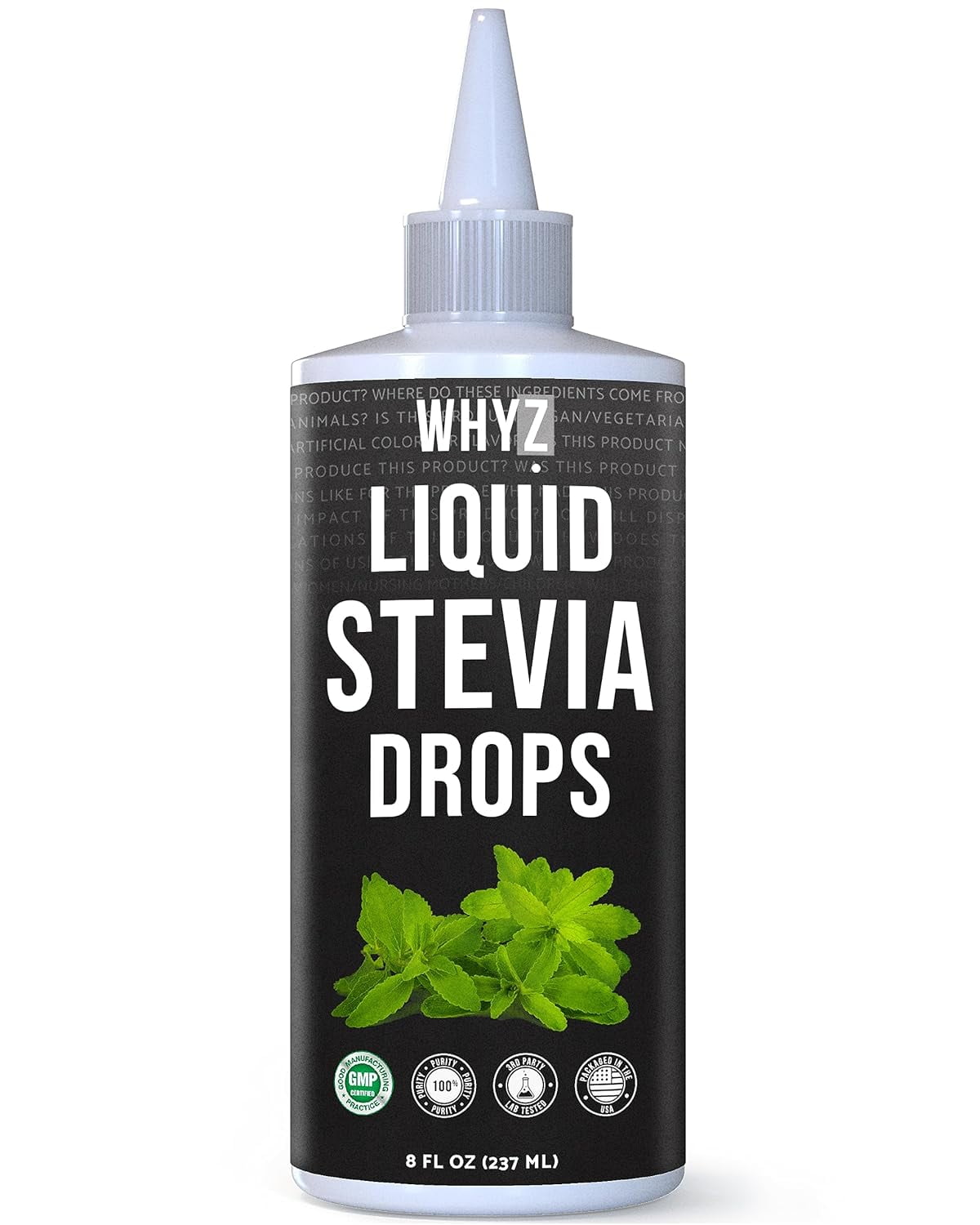 WHYZ Liquid Stevia Drops, 8 fl oz, Zero Calorie, Sugar-Free Natural ...