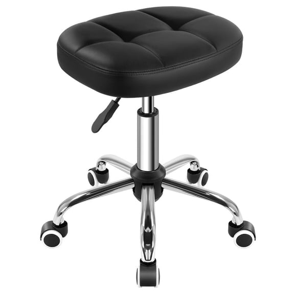 WIAIO, Minimalist Swivel Stool with Wheel, Height-adjustable, Black ...