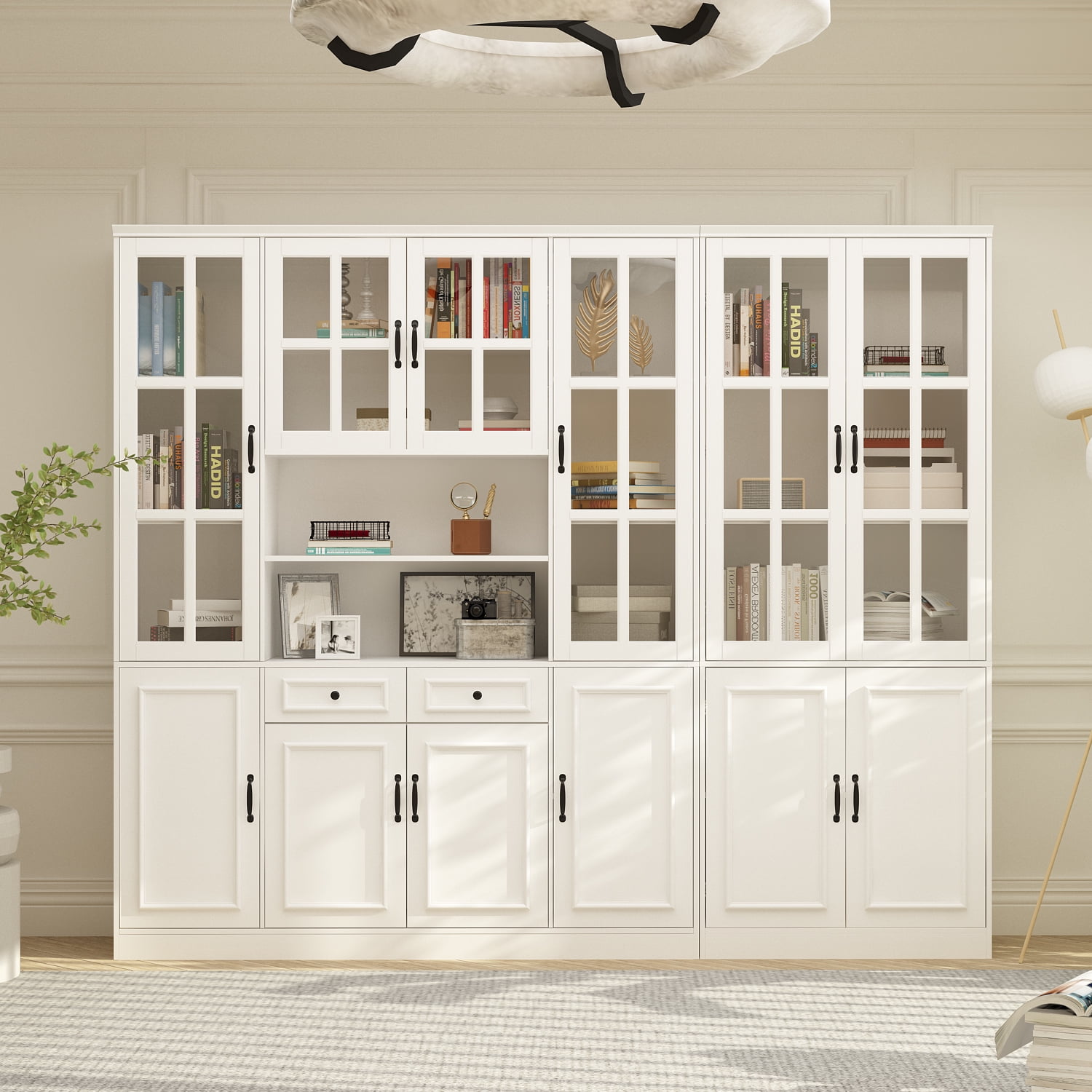 WIAWG Modern Versatile Storage Cabinet Set, China Cabinet Bookcase ...