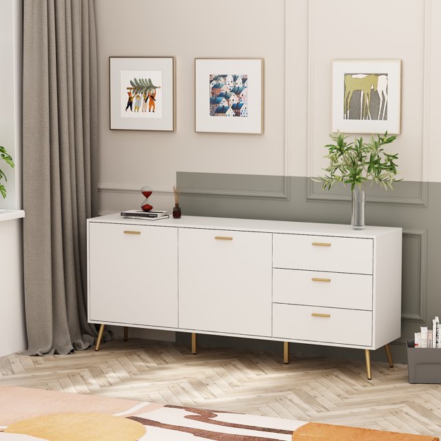 WIAWG TV Console Table with Cabinet Modern TV Stand with Drawers 66.9" - Walmart.com
