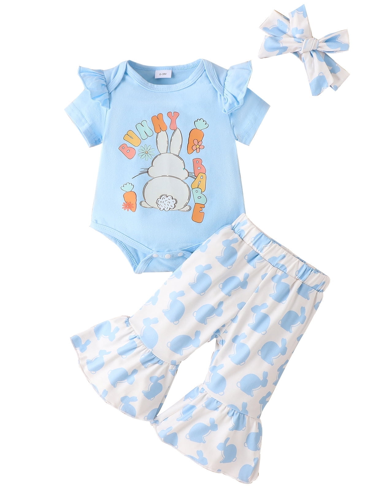 WIBACKER 0-18M Newborn Baby Girl Easter Outfits Short Sleeve Shirts ...