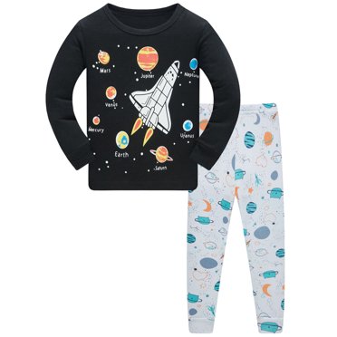Wonder Nation Boys Long Sleeve Top and Pants Pajama Set, 2-Piece, Sizes 4-18 & Husky - Walmart.com