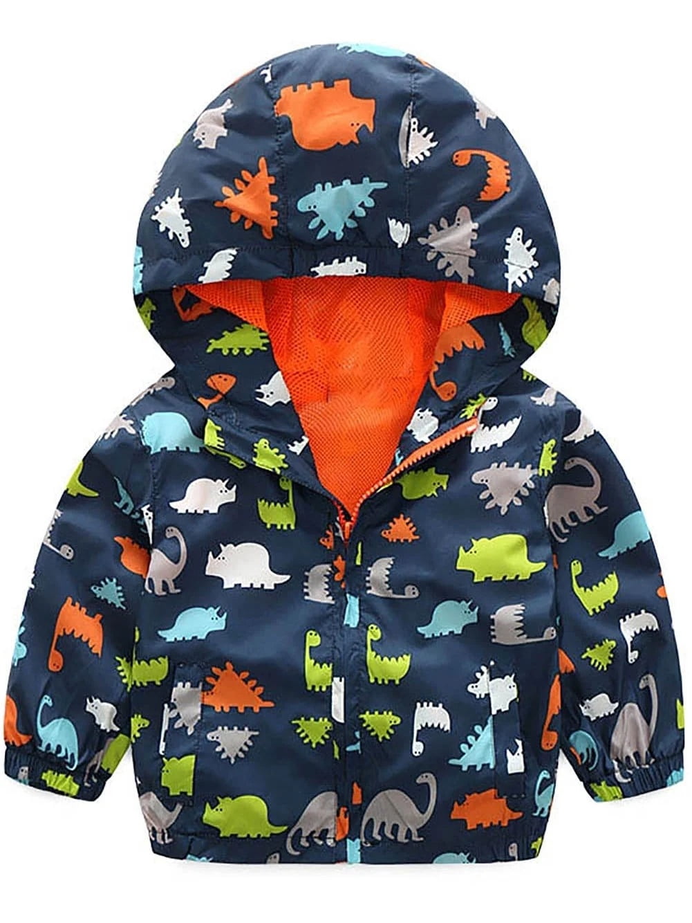 WIBACKER Toddler Boys Dinosaur Waterproof Hooded Raincoats, Mesh Lined ...