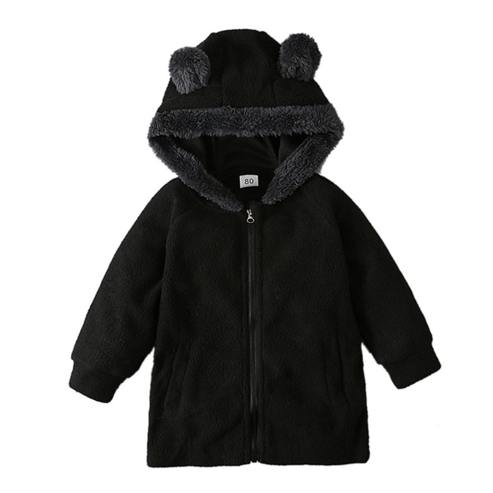 WIBACKER 1-6T Baby Boys Fleece Jacket Kid Girls Zip Up Hoodies Fall Winter Bear Ear Coats ...