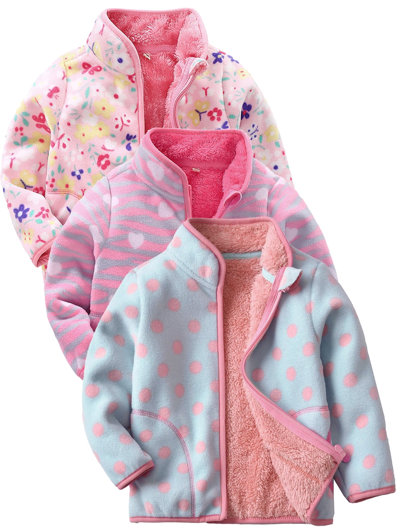 WIBACKER 1-6T Toddler Girls Polar Fleece Warm Jacket Baby Girls Spring ...