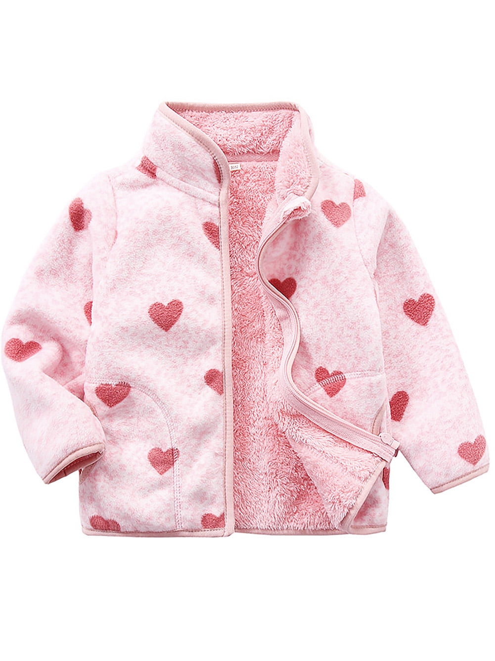 WIBACKER 1-6T Toddler Girls Polar Fleece Warm Jacket Baby Girls Spring ...