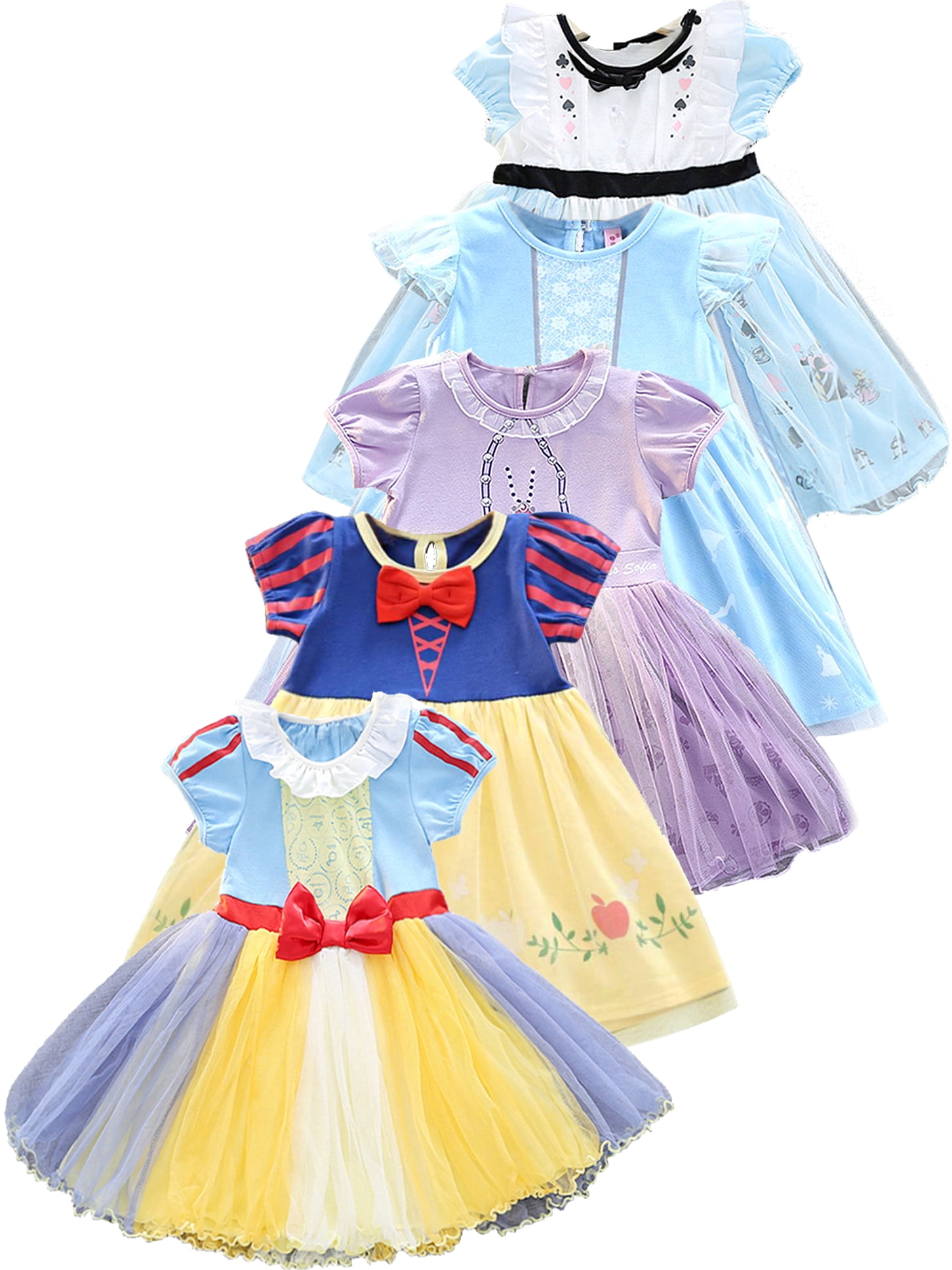 WIBACKER 1-6Y Girls Princess Costumes Dresses Fancy Dress Up Clothes ...