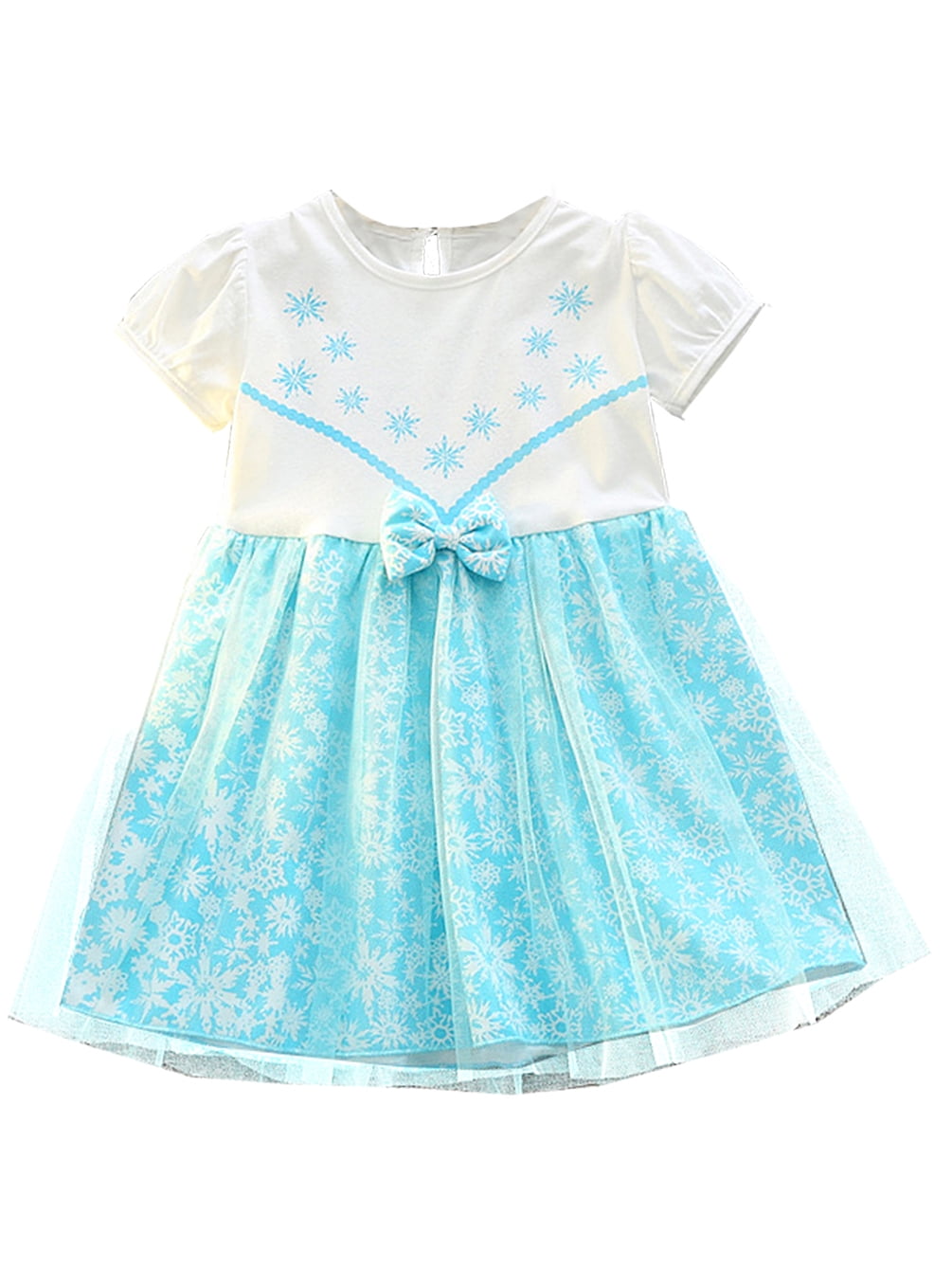 WIBACKER 1-6Y Girls Snow Princess Costumes Dresses with Cape Kids Fancy ...