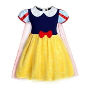 KAWELL Snow White Princess Costume for Girls Tulle Dress with Puff ...