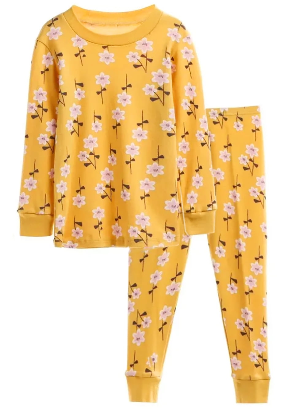 WIBACKER 1-7 Years Toddler and Little Girls' Long Sleeve Top and Pants Regular Fit 100% Cotton 2 ...