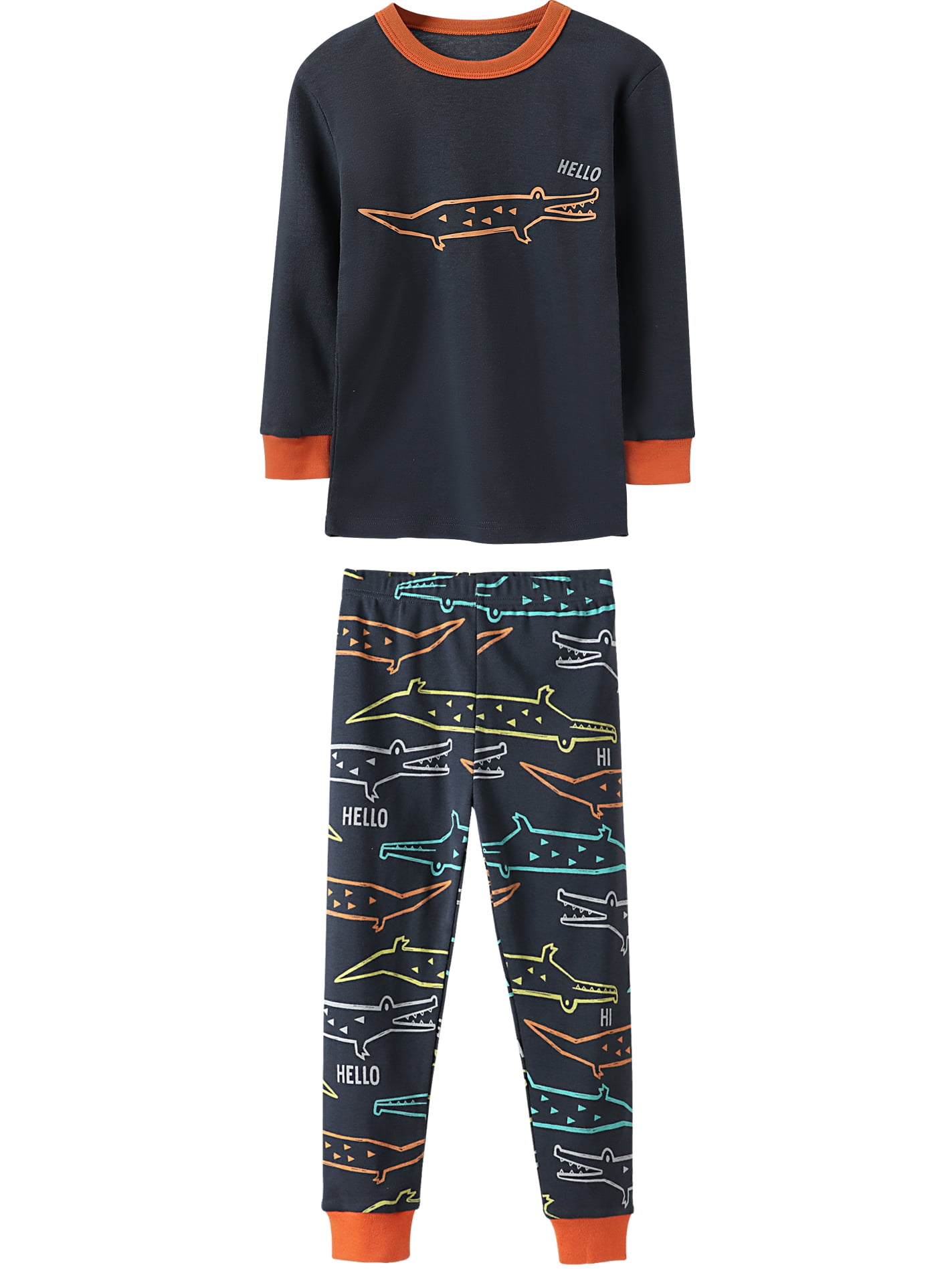 WIBACKER 2-7 Years Toddler and Little Boys' Long Sleeve Top and Pants Snug Fit 100% Cotton 2 ...