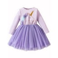 WIBACKER 2-7T Toddler Girls' Long-Sleeve Tulle Dress Fall Winter Christmas Dresses - Unicorn ...