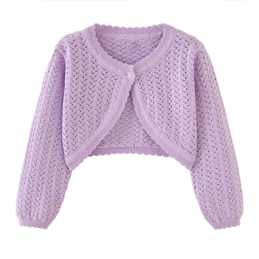 WIBACKER 4-12 Years Girl Long Sleeve Bow Bolero Cardigan Kids Front ...