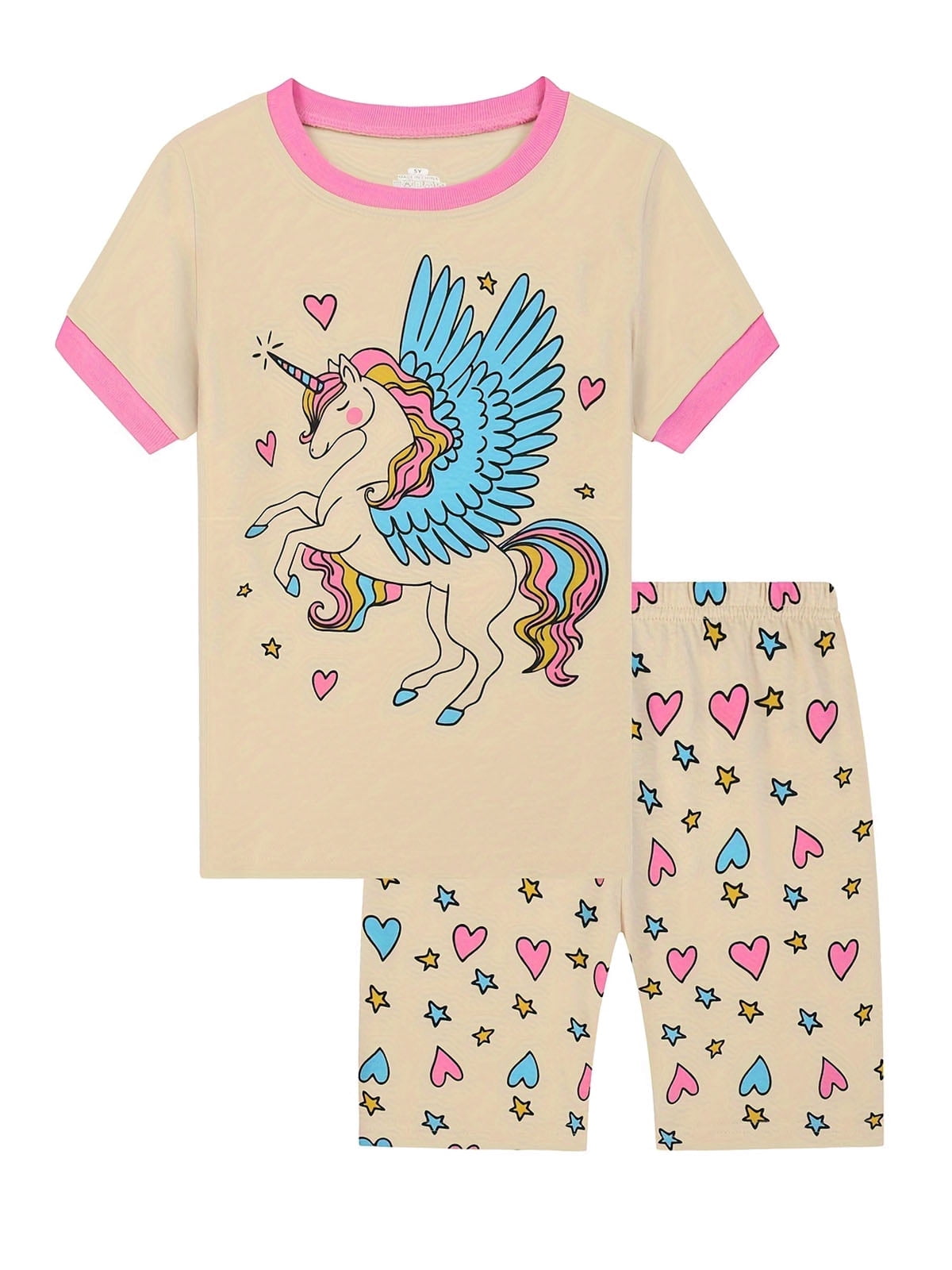 WIBACKER 2 Pieces Little Girls Pajamas Summer Short Sets Unicorn ...