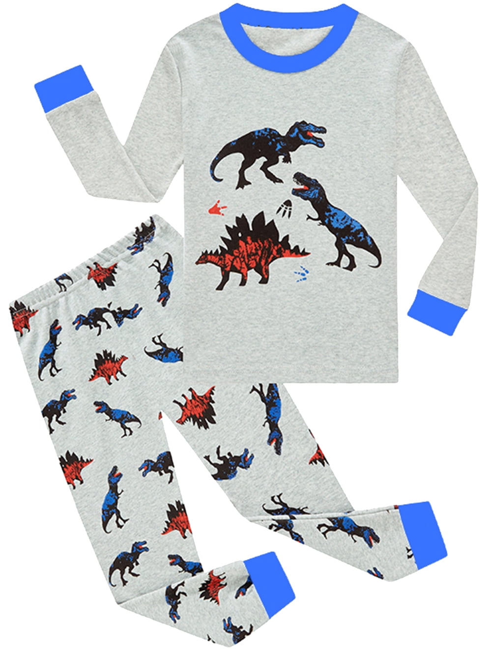 WIBACKER 3-8T Toddler Boys Long Sleeve Top and Pants Snug Fit 100% Cotton 2 Piece Pajama Sets ...