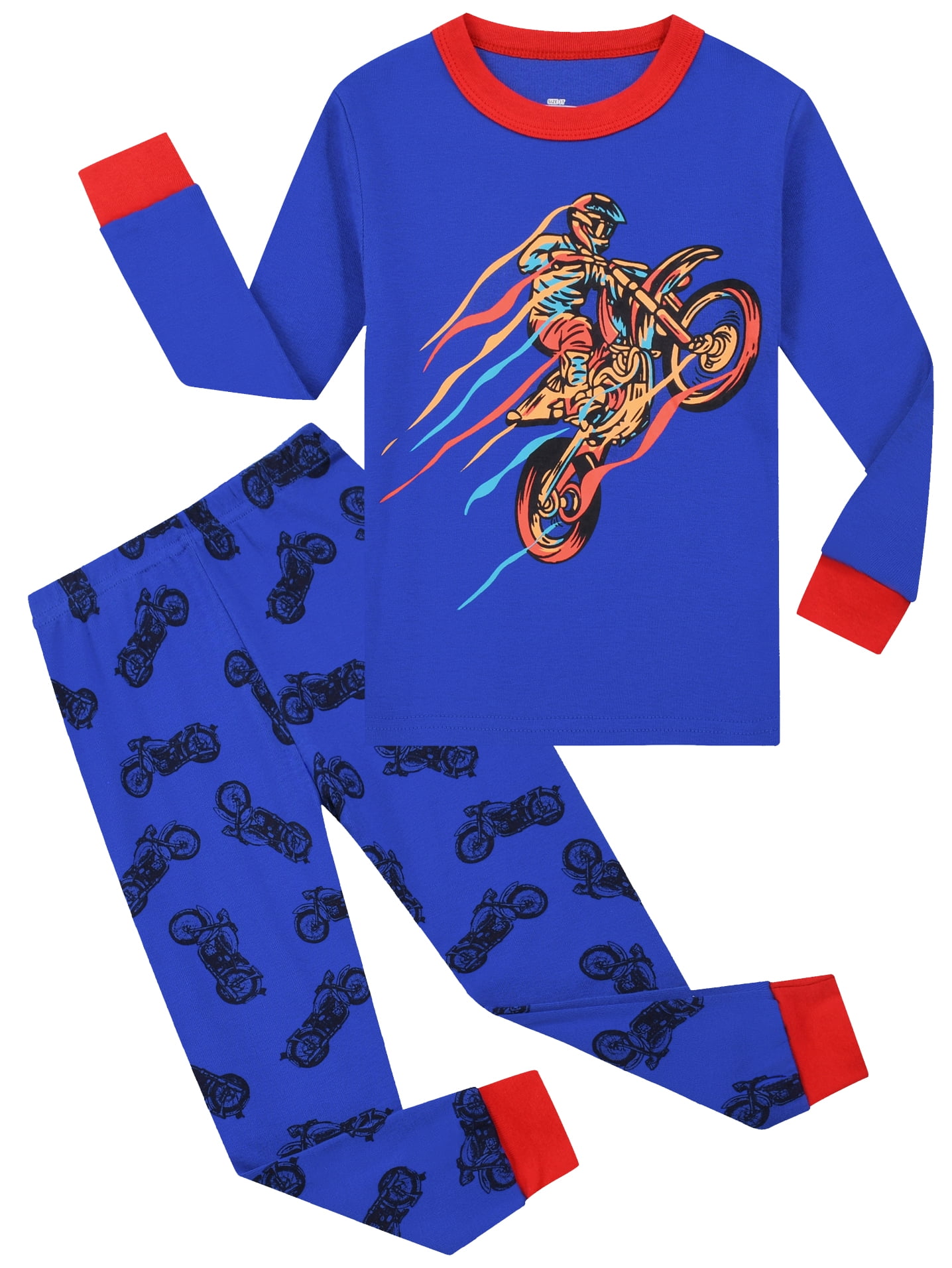 WIBACKER 3-8T Toddler Boys Long Sleeve Top and Pants Snug Fit 100% Cotton 2 Piece Pajama Sets ...