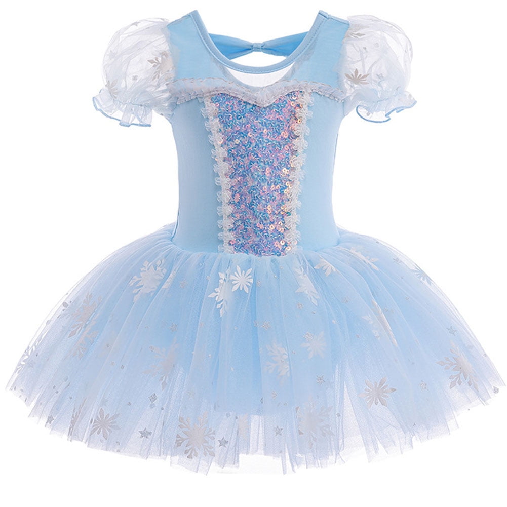 WIBACKER 3-9 Years Kids Girls Princess Ballet Dress Short Sleeve ...