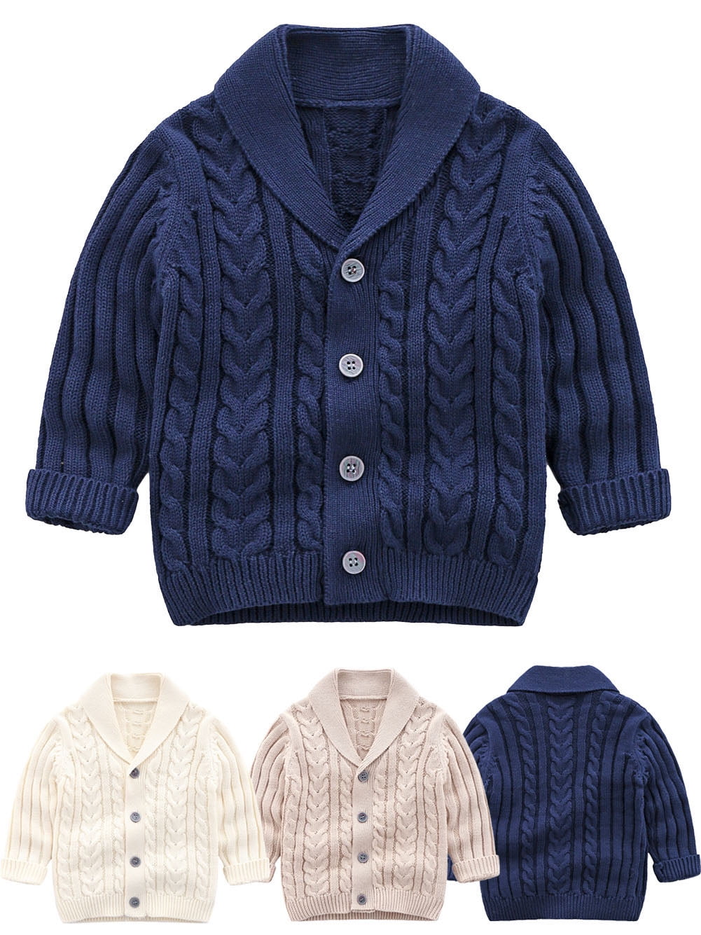 WIBACKER 6M-3T Baby Boy Girl V Neck Crochet Long Sleeve Cardigan ...