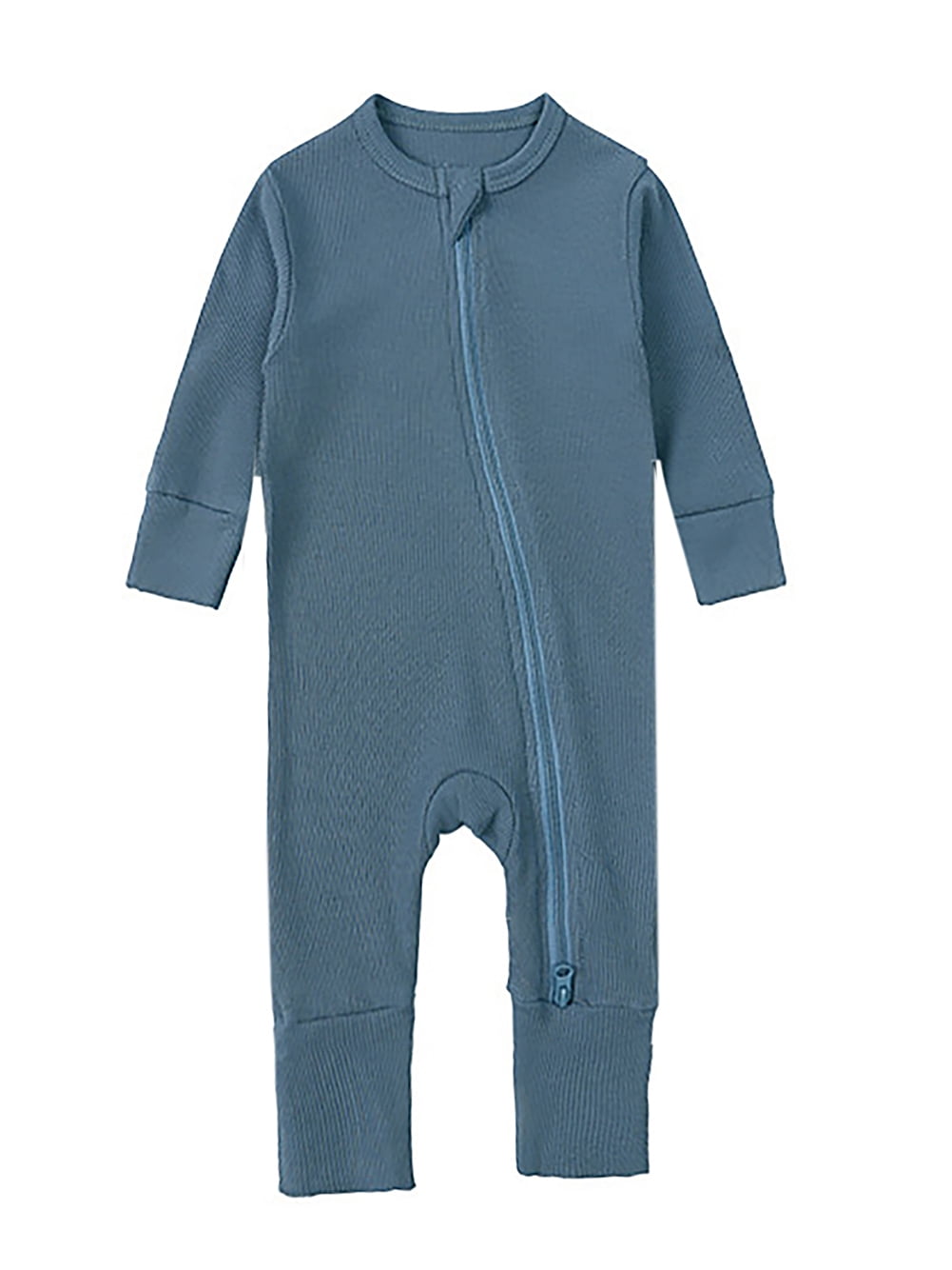 WIBACKER Baby Boy Girl Ribbed Pajamas with Mittens Bamboo Viscose ...
