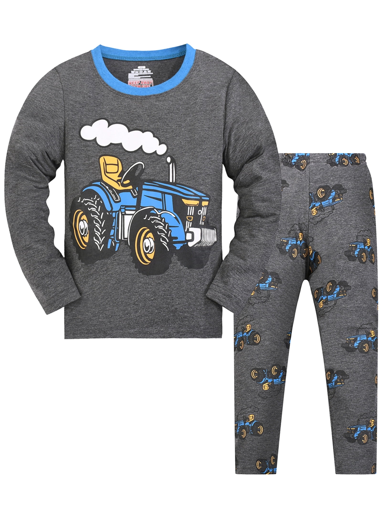 WIBACKER Boys Cotton Pajamas Long Sleeve Toddler Boys Pjs Kids Off-Road ...