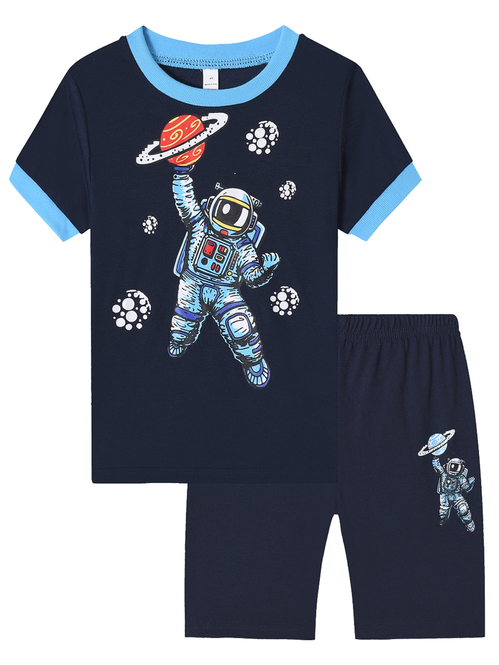 WIBACKER Boys Pajamas Set 2 Piece-Astronaut Short Sleeve Top & Shorts Pjs Set Kids & Toddler ...