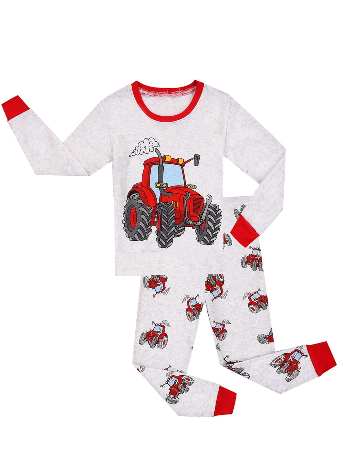 WIBACKER Cotton 2 Pieces Pajamas for 3-12T Boys Cartoons Sleepwear Toddler Kids Clothes Tops and ...