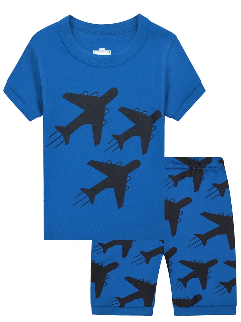 WIBACKER Cotton 2 Pieces Pajamas for 3-8T Boys Summer Sleepwear Kids ...