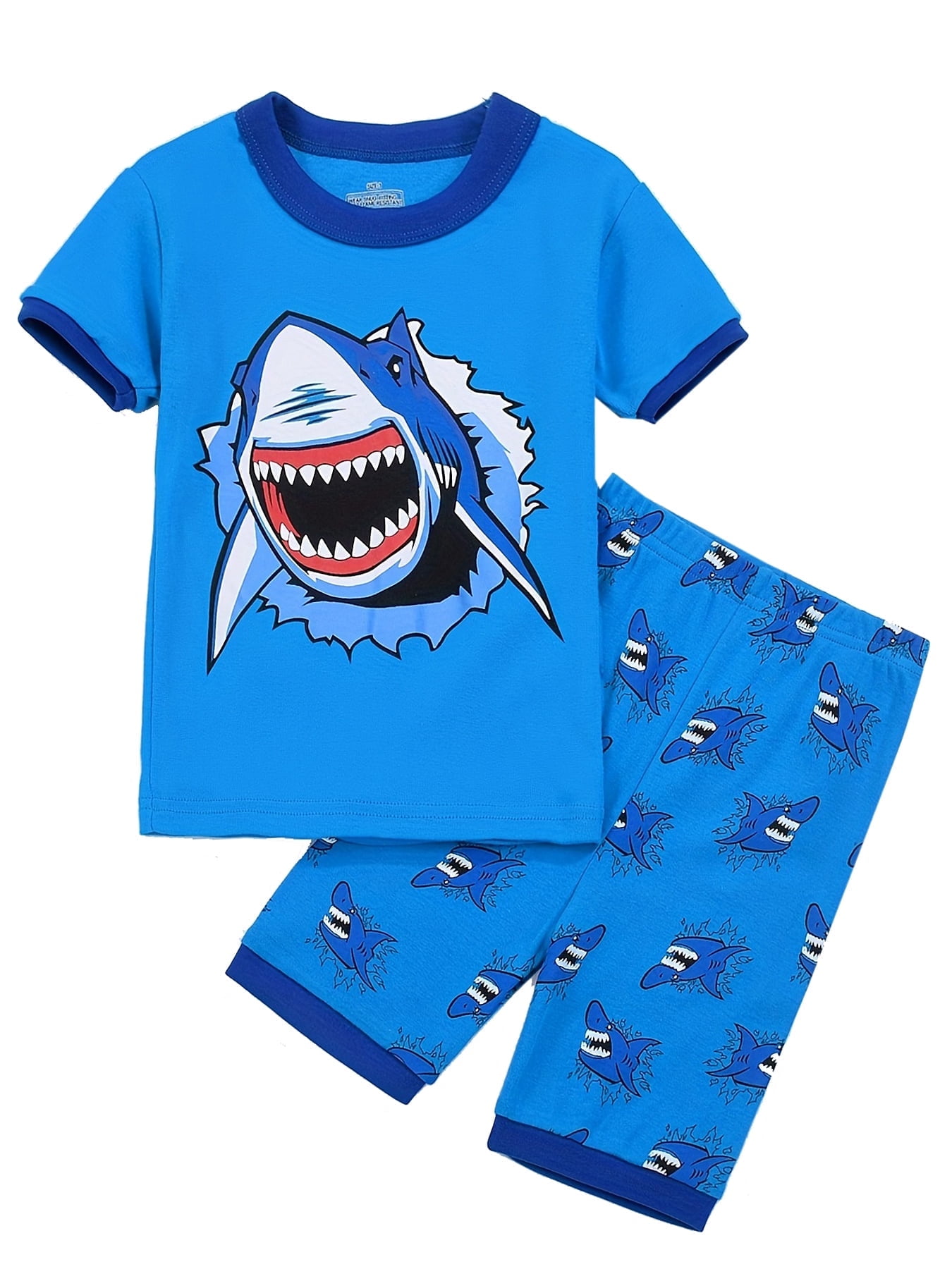 WIBACKER Cotton 2 Pieces Pajamas for 3-8T Boys Summer Sleepwear Kids ...
